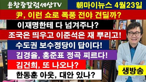 尹 이런 쇼로 폭풍전야 견딜까 이재명한테 다 넘겨주나 조국은 띄우고 이준석은 재 뿌리고 수도권 보수정당이 답이다 김경율 홍준표