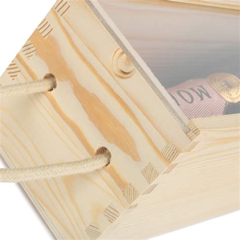 Single Bottle Wooden Box With Clear Acrylic Sliding Lid And Wovenhill