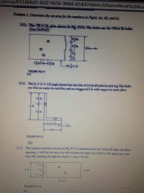 Solved Determine The Net Area For The Members In A B C