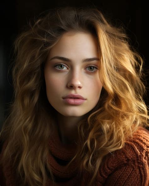 Premium Ai Image A Beautiful Young Woman With Long Wavy Hair