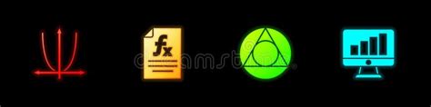 Set Graph Schedule Chart Diagram Function Mathematical Symbol Triangle And Computer Monitor