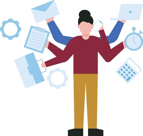 A Woman Is A Multi Tasking 11214084 Vector Art At Vecteezy
