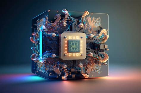Premium Photo Quantum Processor Interleaved Neural Networks Ai