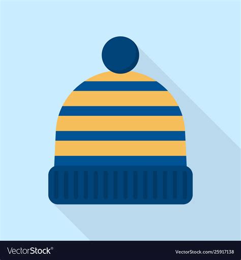 Winter Beanie Icon Flat Style Royalty Free Vector Image