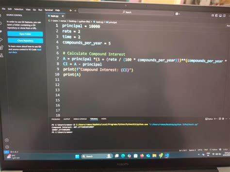 Task 5 Compound Interest Program Kiran Sagar Pythonlife Ramya Mounika