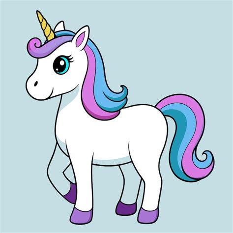 유니콘 벡터 일러스트 레이 션 프리미엄 벡터