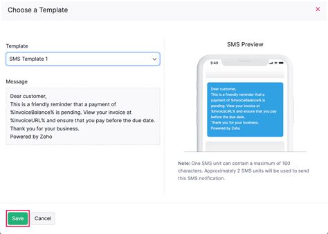 sms notifications help zoho billing