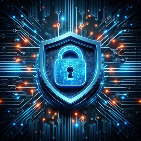 Cybersecurity Background Illustration Of A Lock And Shield Symbolizing