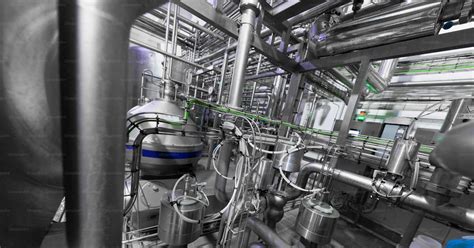 산업 배경입니다 공장 상점에서 생산하기위한 장비 산업 도구 및 기계 낙농 공장 강철 물 파이프 라인 크롬 파이프 현대 와인 공장 내부 현대 공장 인테리어 사진