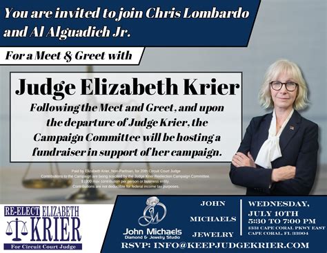 Meet And Greet With Judge Elizabeth Krier