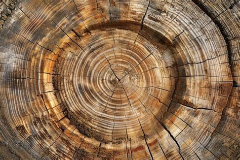 Tree Rings Old Weathered Wood Texture With The Cross Section Of A Cut