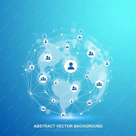 Premium Vector Global Structure Networking And Data Connection Concept Social Network