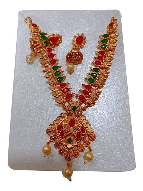 Alloy And Stone Golden Party Wear Necklace Set Free At ₹ 60 Set In Mumbai