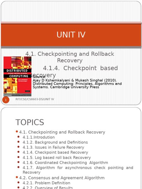 414 Checkpoint Based Recovery 1 Pdf Distributed Computing
