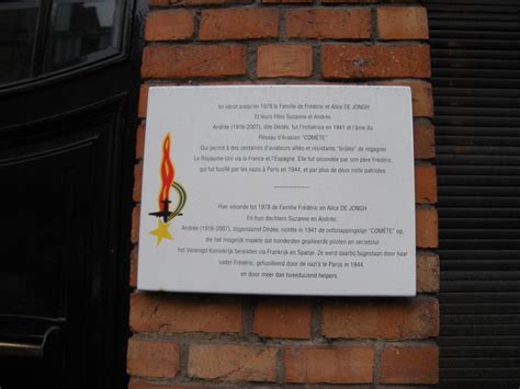 Gedenkplaat Voor De Oprichters Van Ontsnappingslijn Comète Andrée En Frédéric De Jongh Hangar