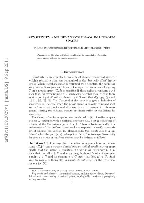 Pdf Sensitivity And Devaneys Chaos In Uniform Spaces