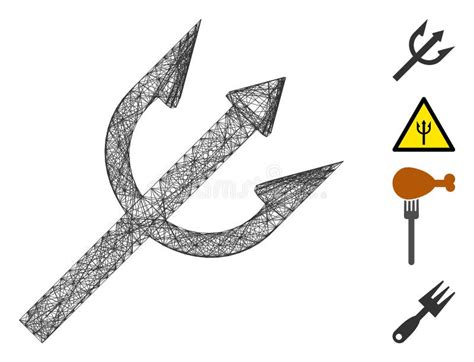 Linear Trident Fork Vector Mesh Stock Vector Illustration Of Carcass Pattern 202681426