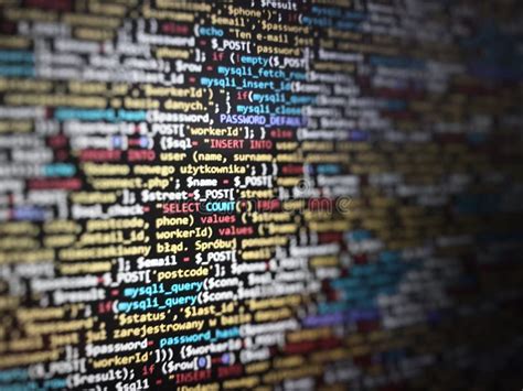 Fundo único Azul Programação Do Php Na Tela Do Laptop Código Do