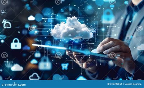 Cloud Computing Technology And Internet Of Things Iot Concept Generative Ai Illustrations