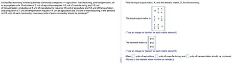 Solved Type An Integer Or Fraction For Each Matrix