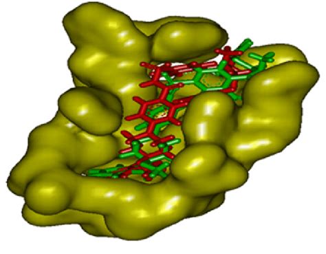 Validation Of Docking Method By Superimposing The Inhibitor Present In