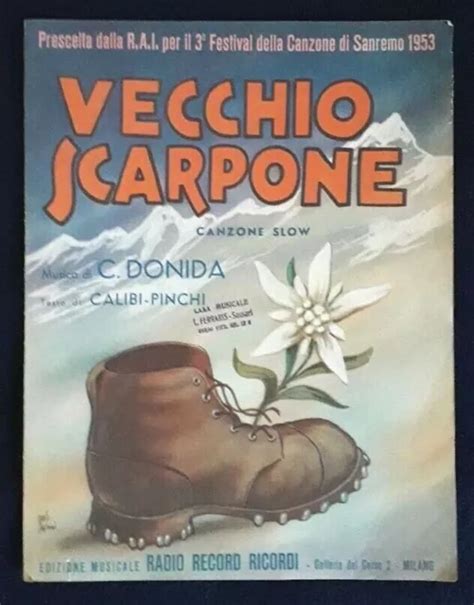 Spartito Di C Donida Vecchio Scarpone Ricordi X Festiva Sanremo Eur Picclick It