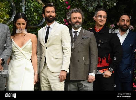 From Left To Right Adria Arjona David Tennant Michael Sheen And