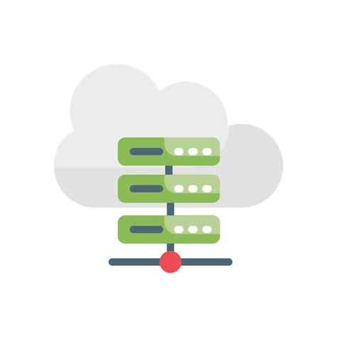 Cloud Server Solid Vector Flat Icon Cloud Computing Symbol Eps 10 File