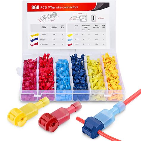 Nilight 360PCS T Tap Wire Connectors Self Stripping Quick Splice Electrical Wire Terminals