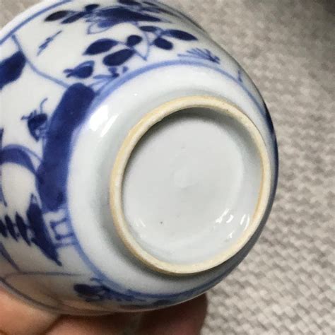 진품 중국도자기 청나라 건륭제 청화백자 찻잔 세컨웨어