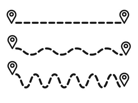 Premium Vector Location Navigation Pin Dash Road Line Vector Illustration