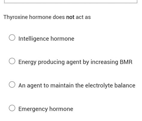 Thyroxine Hormone Does Not Act Asintelligence Hormoneenergy Producing A