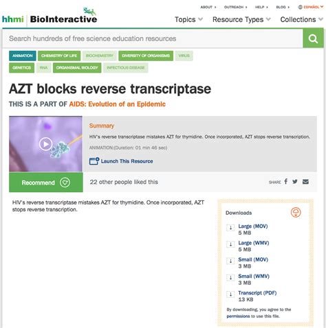 Azt Blocks Reverse Transcriptase Instructional Video For 9th 12th