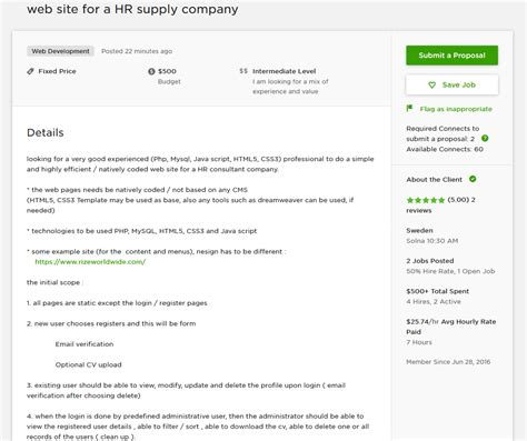 Web Developer Proposal Sample For Upwork Webson Job