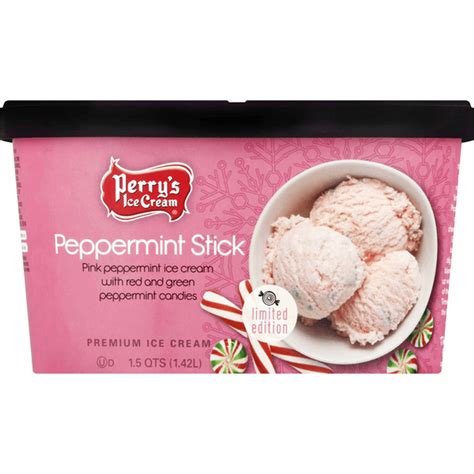Perrys Ice Cream Ice Cream Premium Peppermint Stick 1 5 Qt Instacart