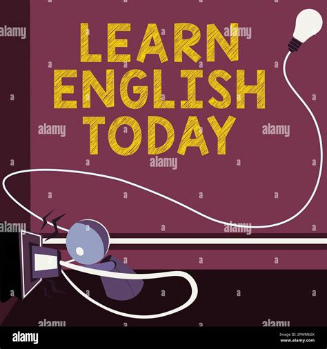 Text Caption Presenting Learn English Today Word Written On Gain Or Acquire Knowledge And Skill
