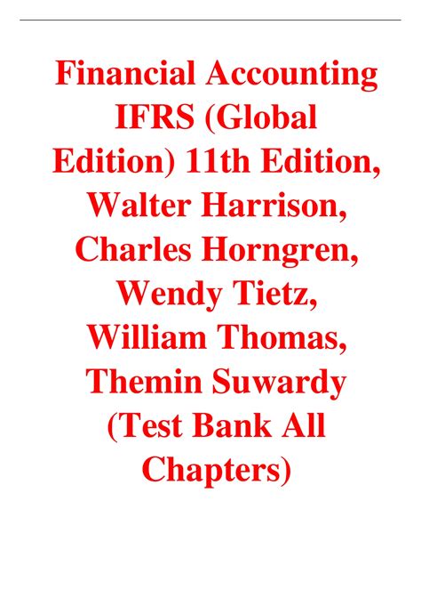 Financial Accounting IFRS Global Edition 11th Edition Walter