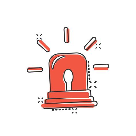 Emergency Alarm Icon In Comic Style Alert Lamp Cartoon Vector