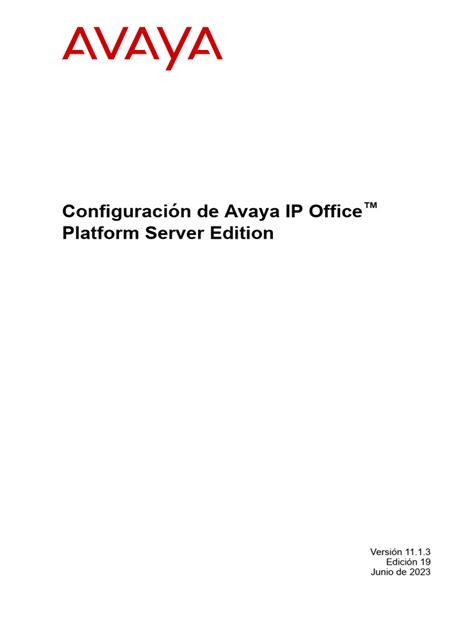 Avaya Ip Office Platform Server Edition Reference Configuration Es Xl