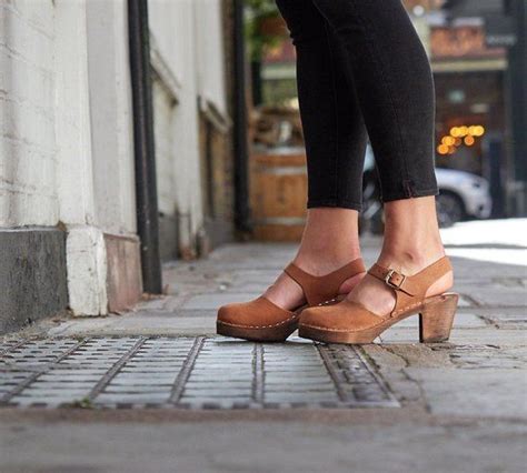 Swedish Clogs Womens High Heels Highwood Brown Oiled Nubuck Leather