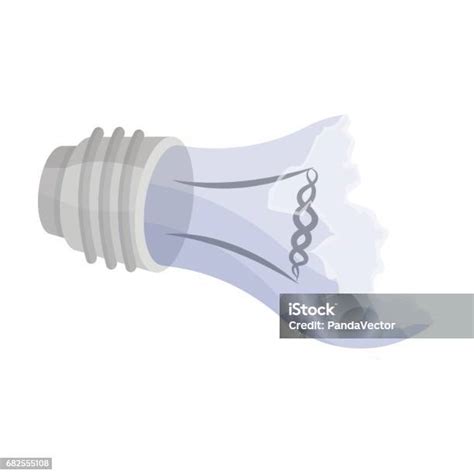 흰색 배경에 고립 된 만화 스타일에서 깨진 전구 모양 아이콘입니다 쓰레기와 쓰레기 기호 스톡 벡터 일러스트입니다 0명에 대한 스톡 벡터 아트 및 기타 이미지 Istock