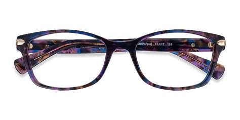 Coach Hc6065 Cat Eye Confetti Purple Frame Glasses For Women