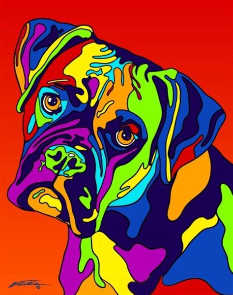 Multi Color Boxer Dog Breed Matted Prints And Canvas Giclées Multi
