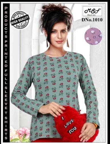 Cotton Hosiery Ladies Full Sleeve Round Neck T Shirt At Rs 130 Piece In