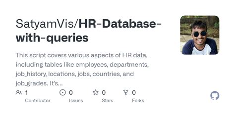 github satyamvis hr database with queries this script covers various