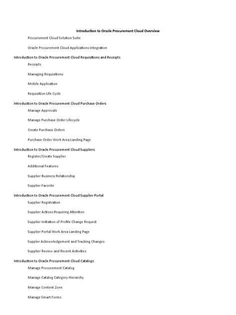 Introduction To Oracle Procurement Cloud Overview Pdf