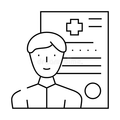 Medical Data Client Information Kyc Line Icon Vector Illustration Stock