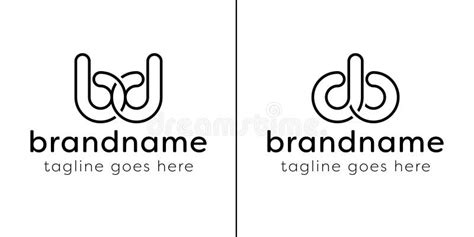Letters Bd And Db Monogram Line Logo Suitable For Any Business With Db Or Bd Initials Stock