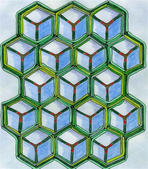 Organic Cubes Ink Doodles Cube Glass Design