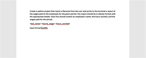 Solved Create A Python Project That Inputs A Filename From Chegg